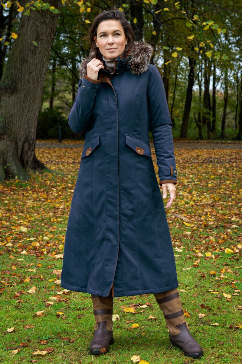Longcoats Breathable Lamorna 'WARM' Women's Long Raincoat with Hood ...
